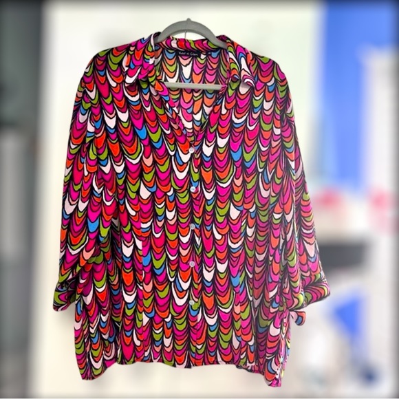 Violet & Claire | Tops | Violet Claire Multi Colored Blouselong Sleeve ...